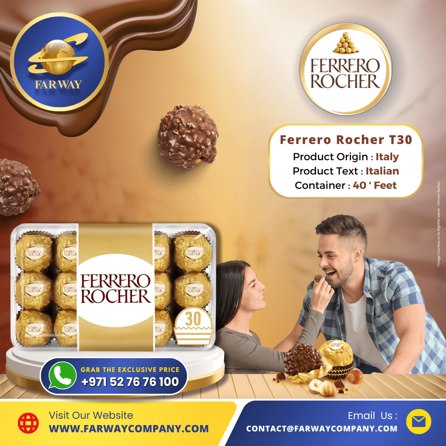 Ferrero Rocher T30 Chocolate Exporter in Dubai, UAE, Middle East- Far ...